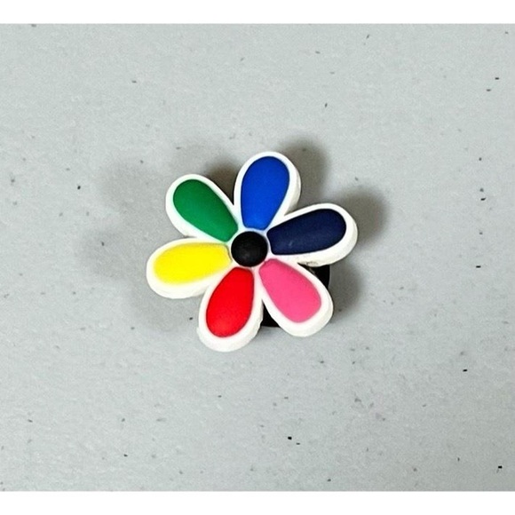 CROCS | Other | Crocs White Rainbow Daisy Flower Floral Shoes Shoe ...